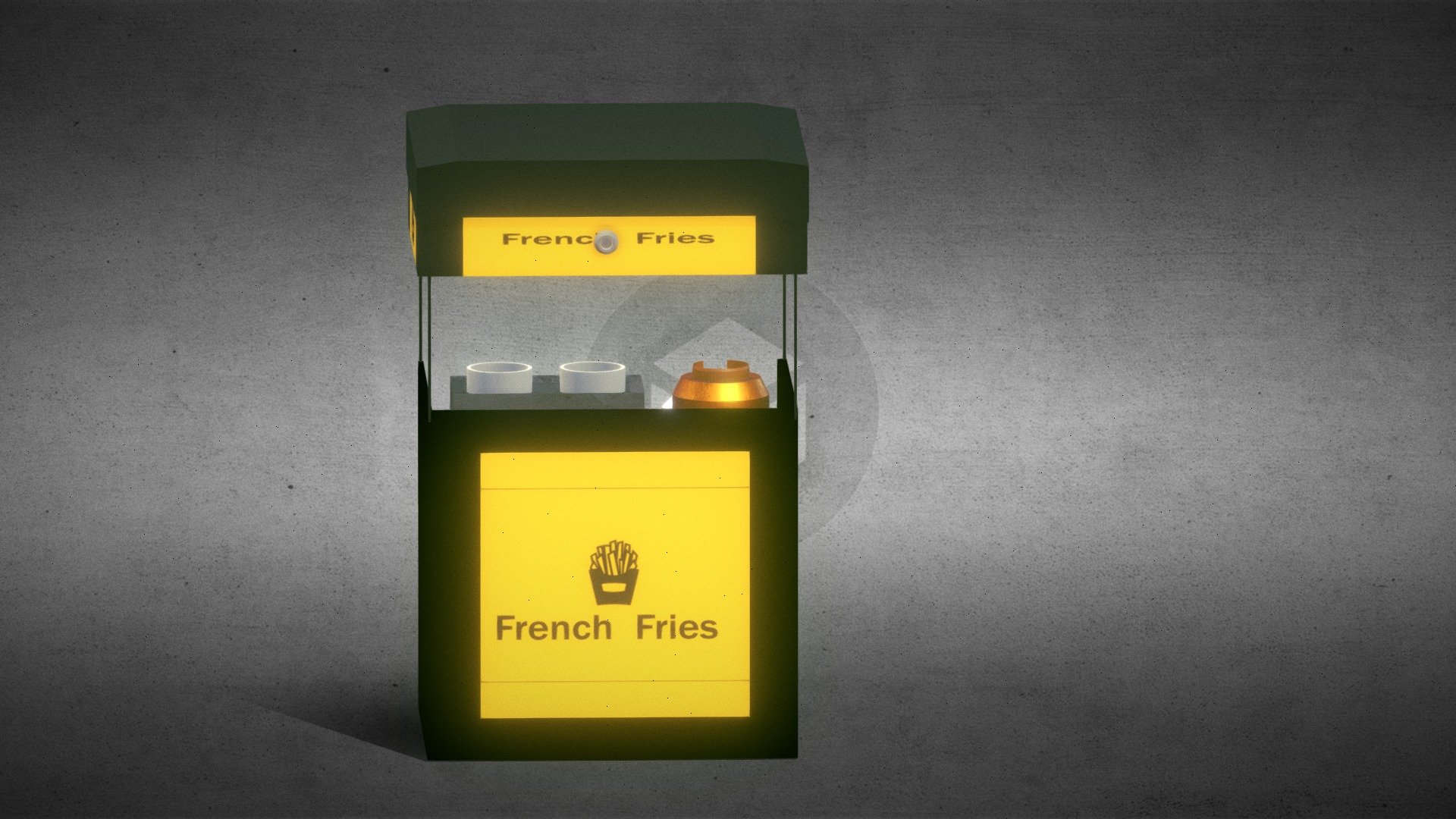 FRENCH FIRES SHOP MODEL | FOOD-CART-MODEL - Download Free 3D model by ...