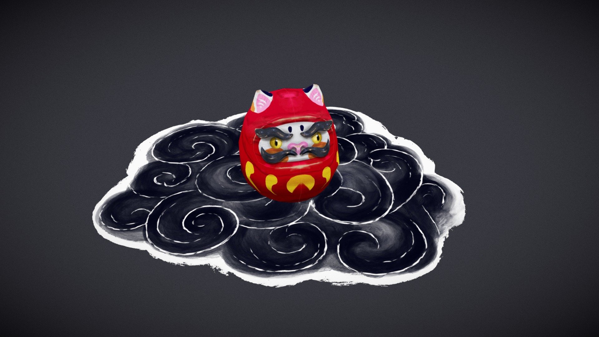 Stylized Daruma cat - 3D model by Salvador_Mercado [1047ffd] - Sketchfab