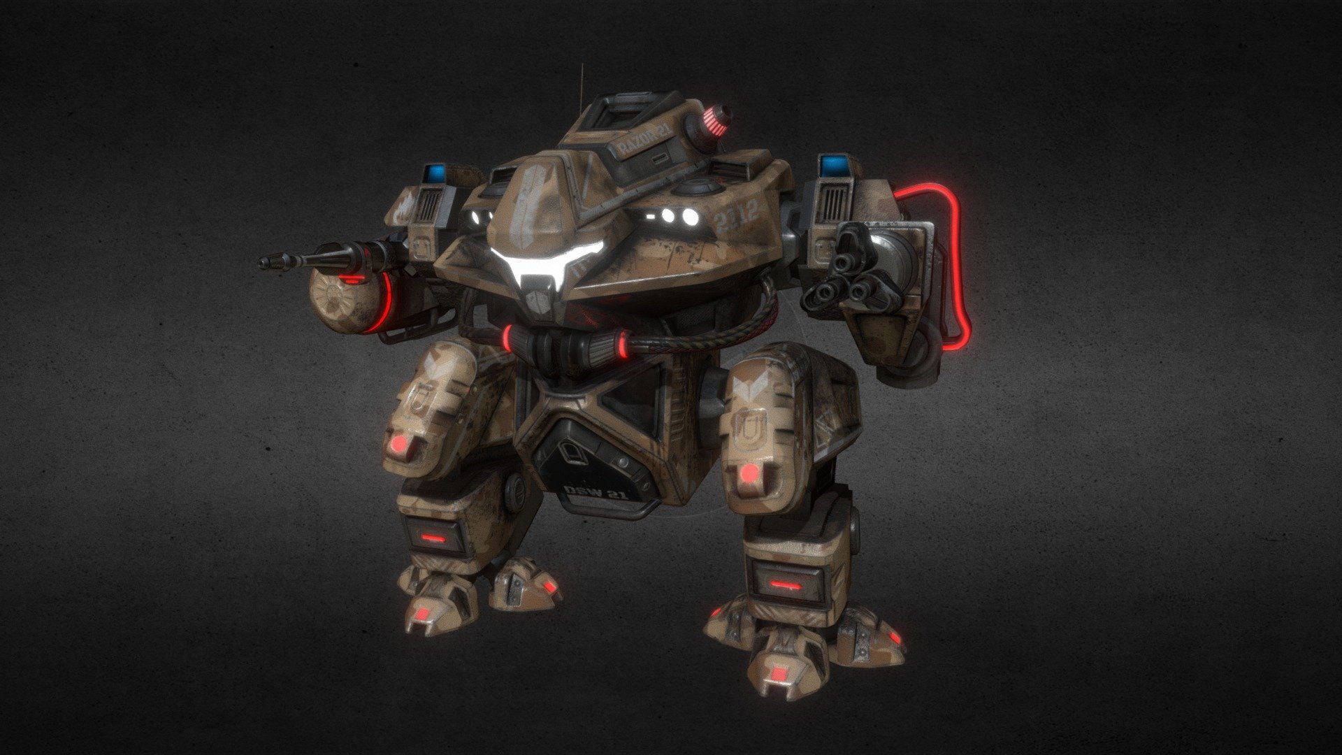 Mech Tank - 3D model by TahirNilin [1053231] - Sketchfab