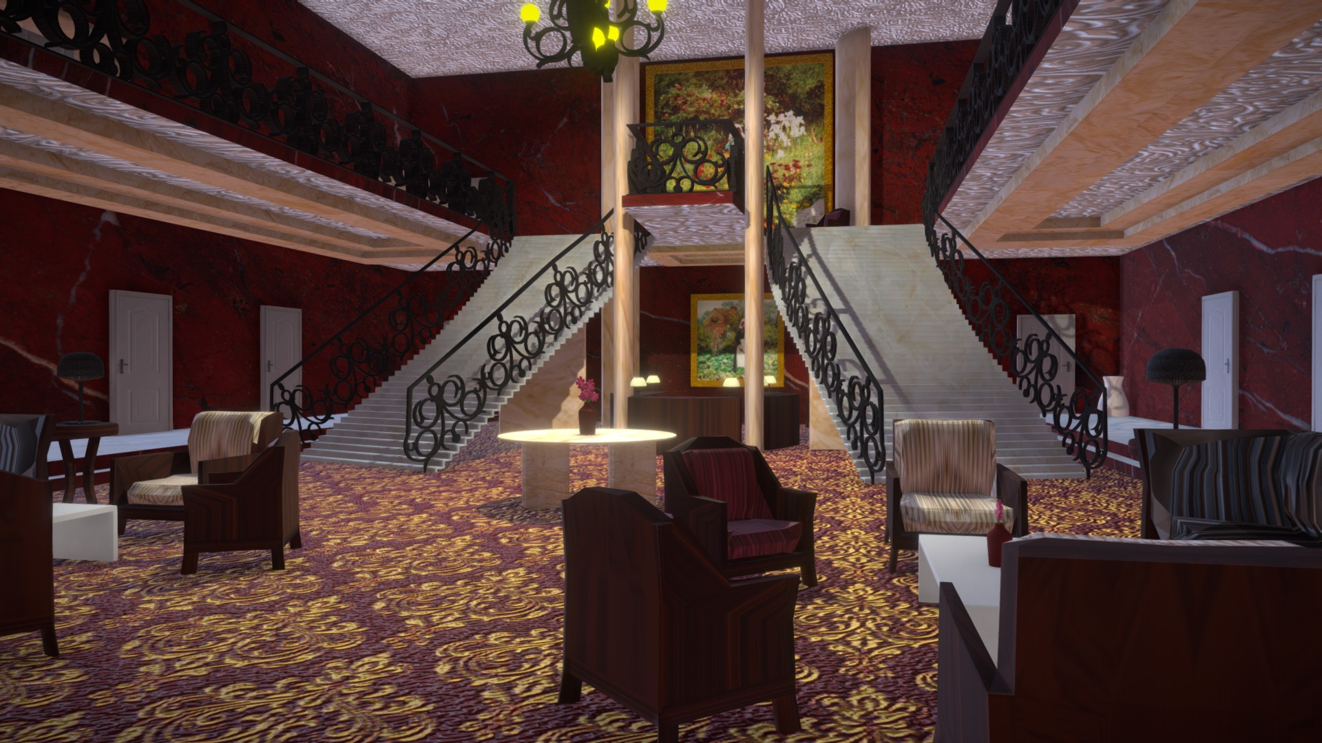 Hotel Lobby by Carla García y Gabriela González - 3D model by Sagrado ...
