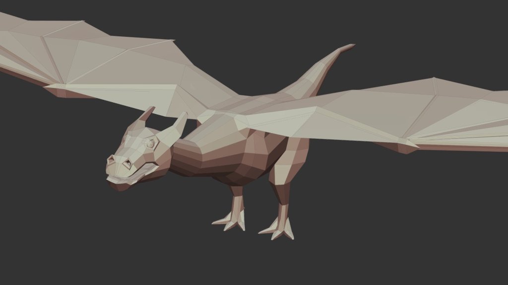 Low-Poly Dragon v3 - 3D model by kegepet [1065922] - Sketchfab