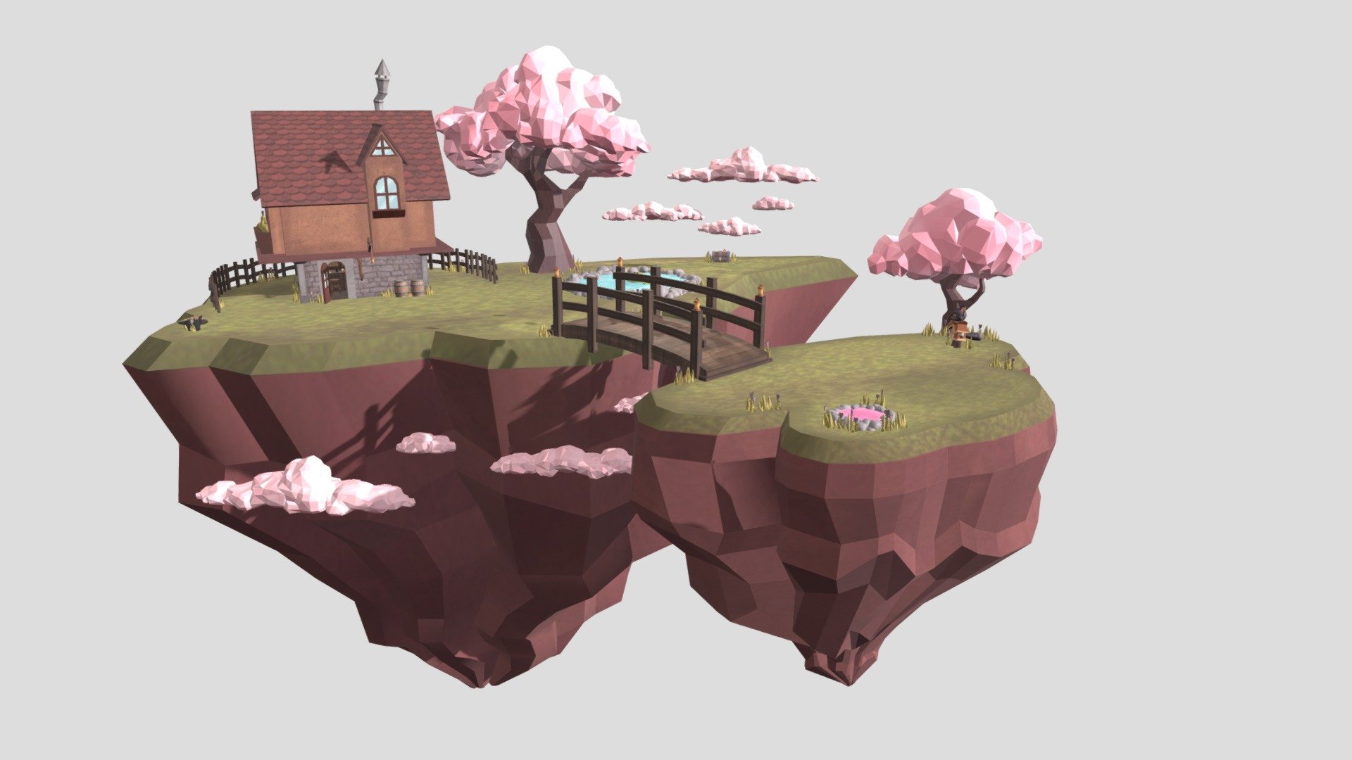 floating island - 3D model by newtmoore [1069eb6] - Sketchfab