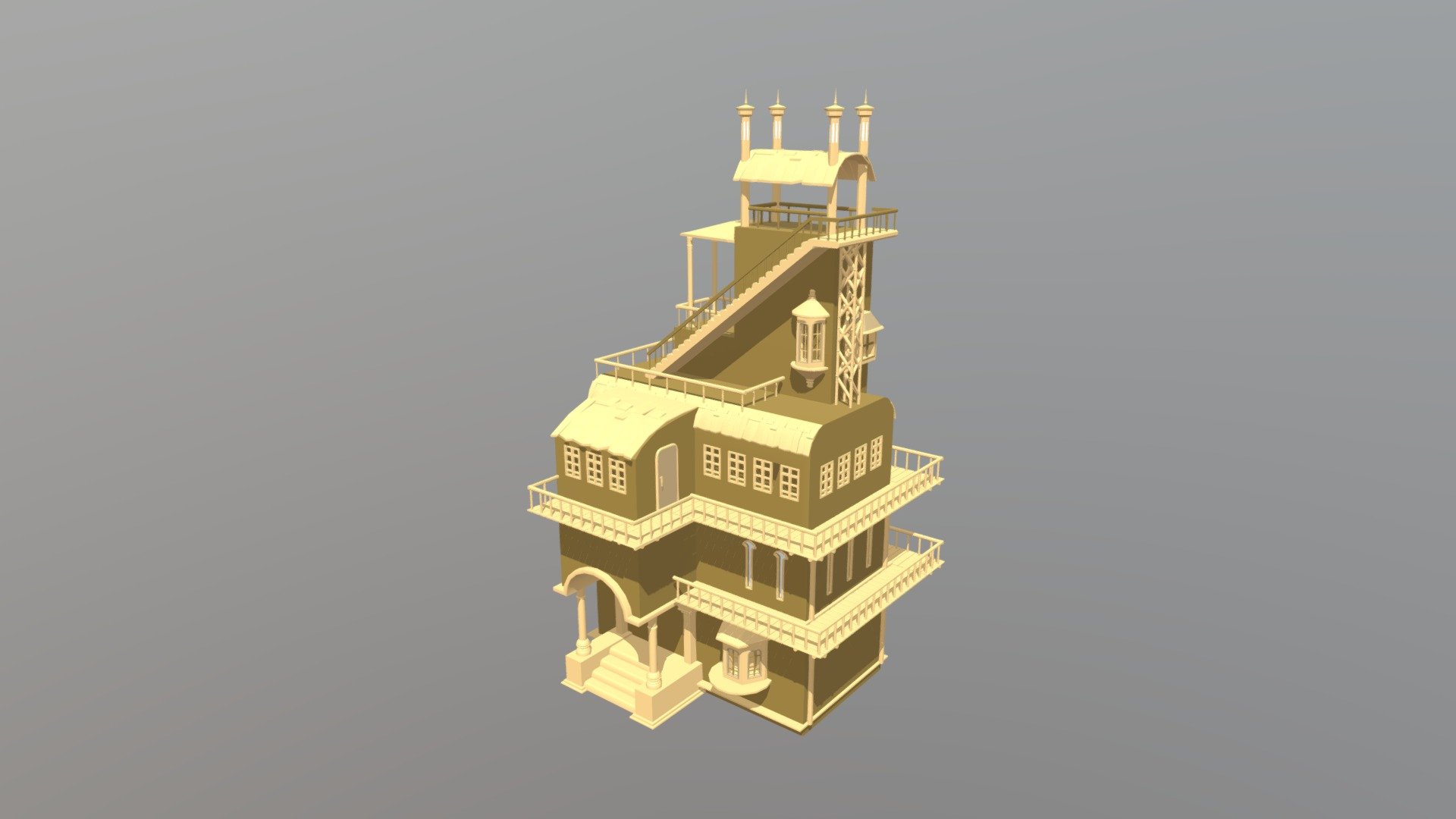 wodden Building - Download Free 3D model by Free Models (@suveer__10 ...