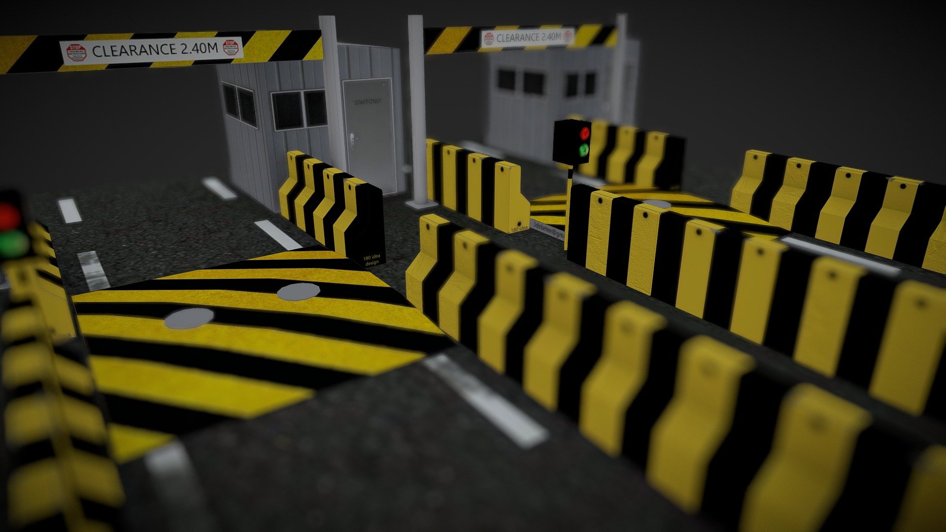 Road Block - 3D model by Jiradet [1076c1a] - Sketchfab