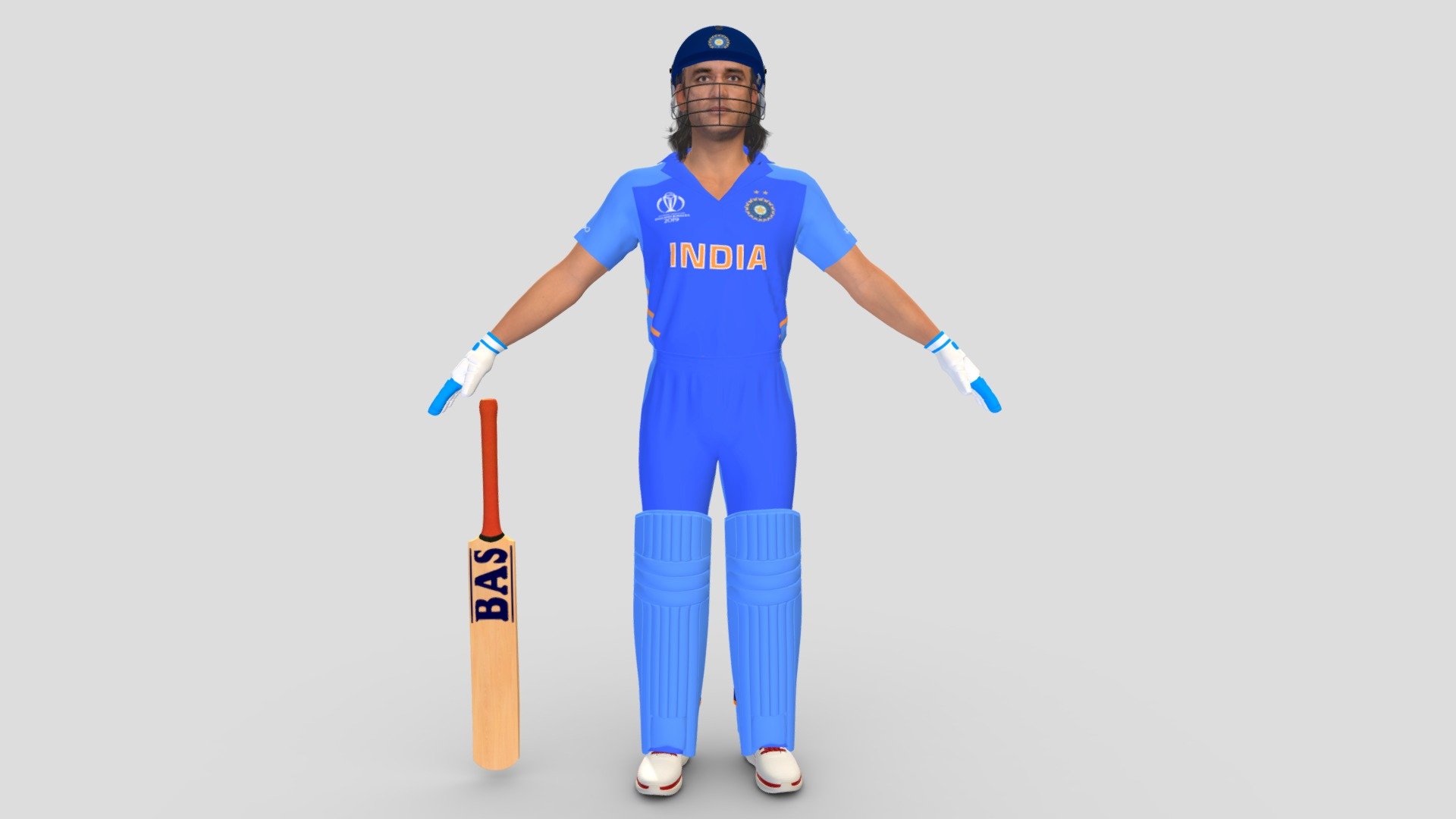 Cricket Batsman Dhoni - Buy Royalty Free 3D model by GK Arts (@gkarts ...