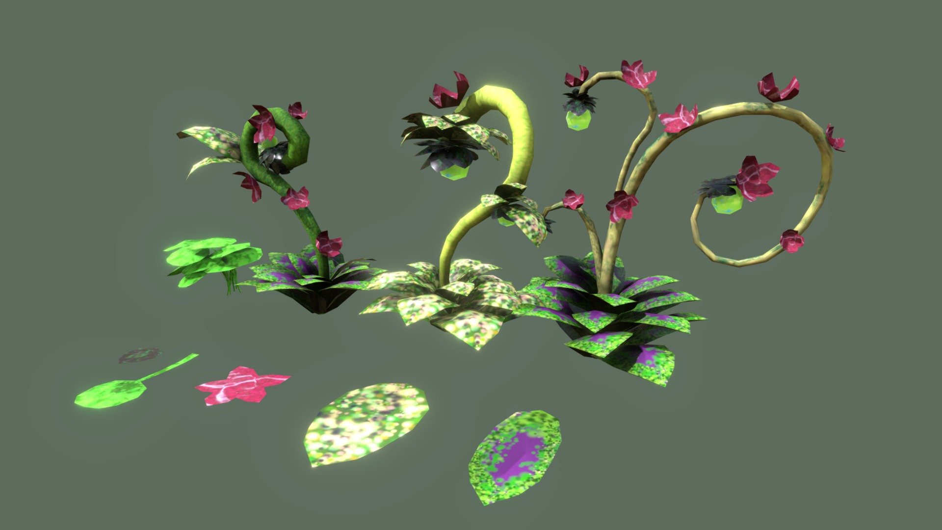Stylized fantasy tropical plants - 3D model by JuanJDominguez [1080f6a ...