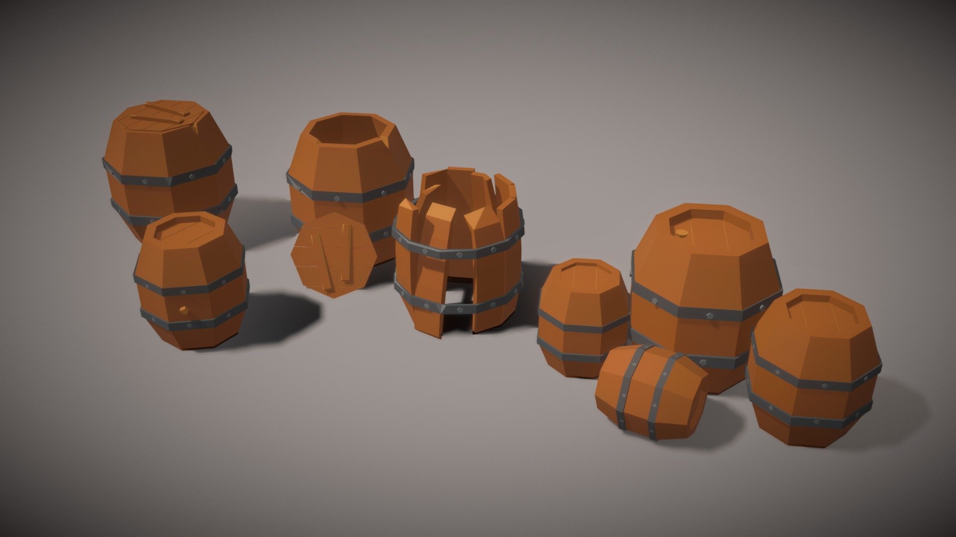 Barrel Low Poly props Stylized Game Items - Buy Royalty Free 3D model ...
