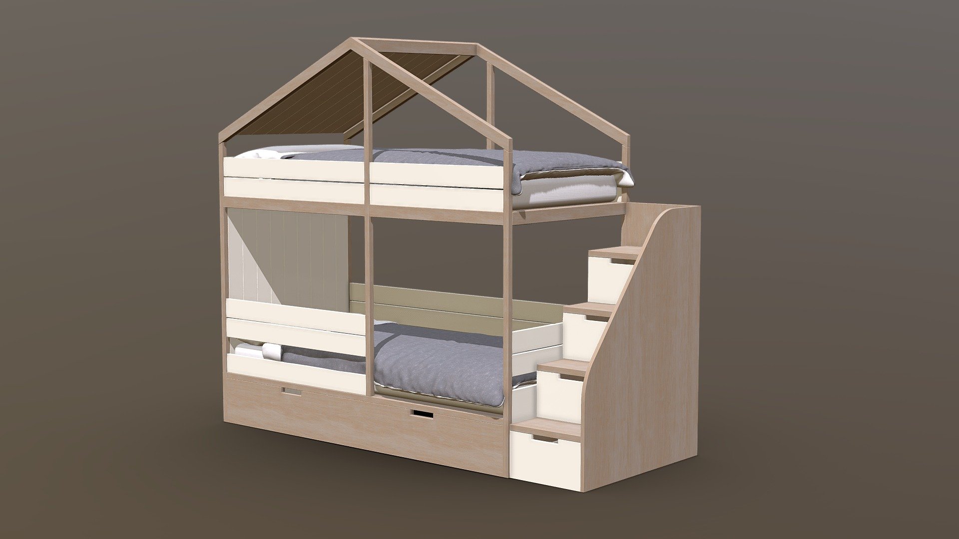 Bunk Bed for kids (fabric UV Map fixed) - Download Free 3D model by ...