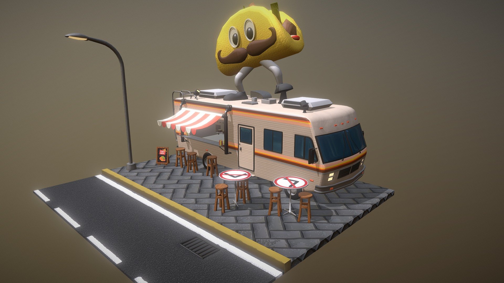 Taco Foodtruck - 3D model by Barcones [1083eaf] - Sketchfab