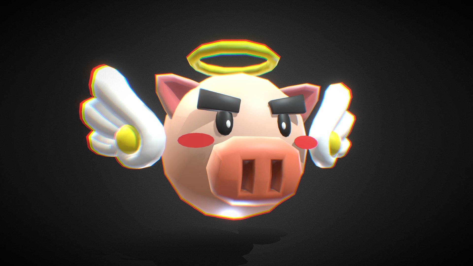 Cartoon Cute Chibi Angel Piggy low poly game pet - Buy Royalty Free 3D ...