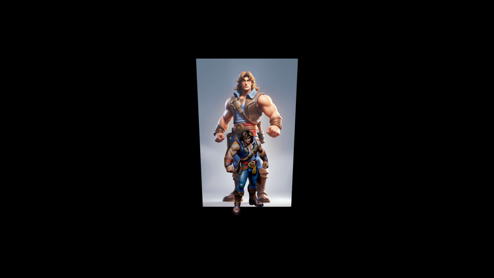 a toy figure of a man with a sword, pixar 3d ren - Download Free 3D ...