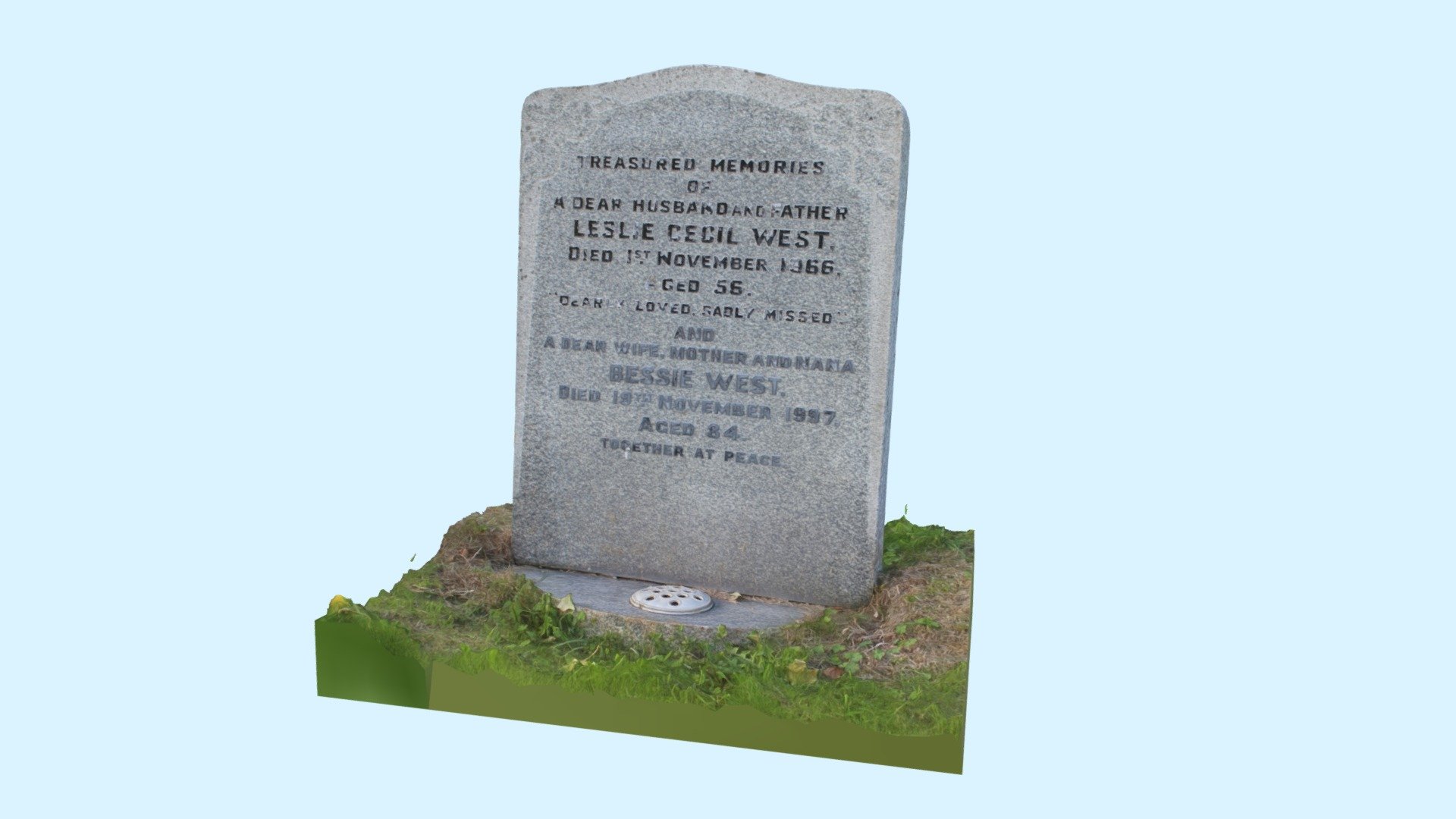 Leslie and Bessie West Grave - 3D model by Bob Currie (@mooreheadmodels ...