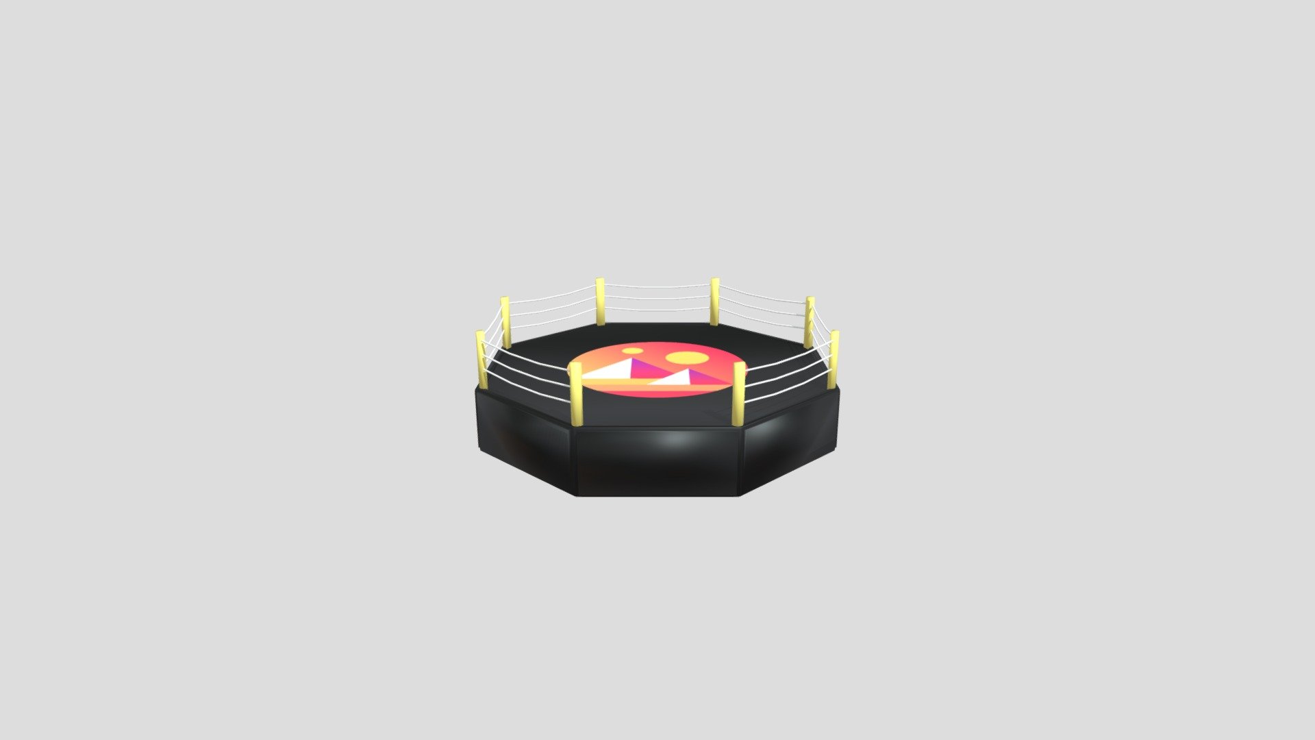 Low-Poly Boxing Ring w/ Decentraland Logo - 3D model by ...