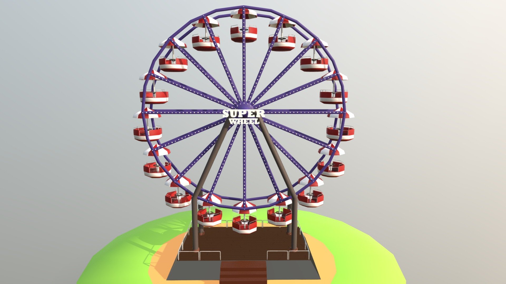 Ferris Wheel - Buy Royalty Free 3D model by Ainaritxu14 [10c08e3] - Sketchfab Store