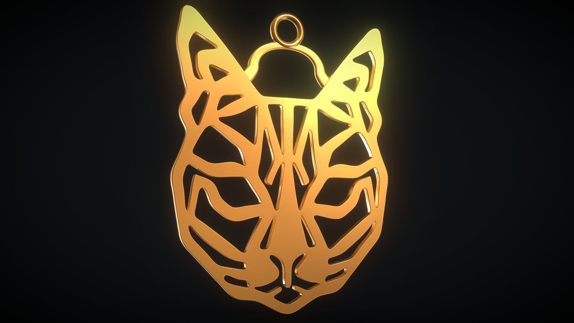 Feline Cat Stylized Pendant Amulet Design - Buy Royalty Free 3D model ...
