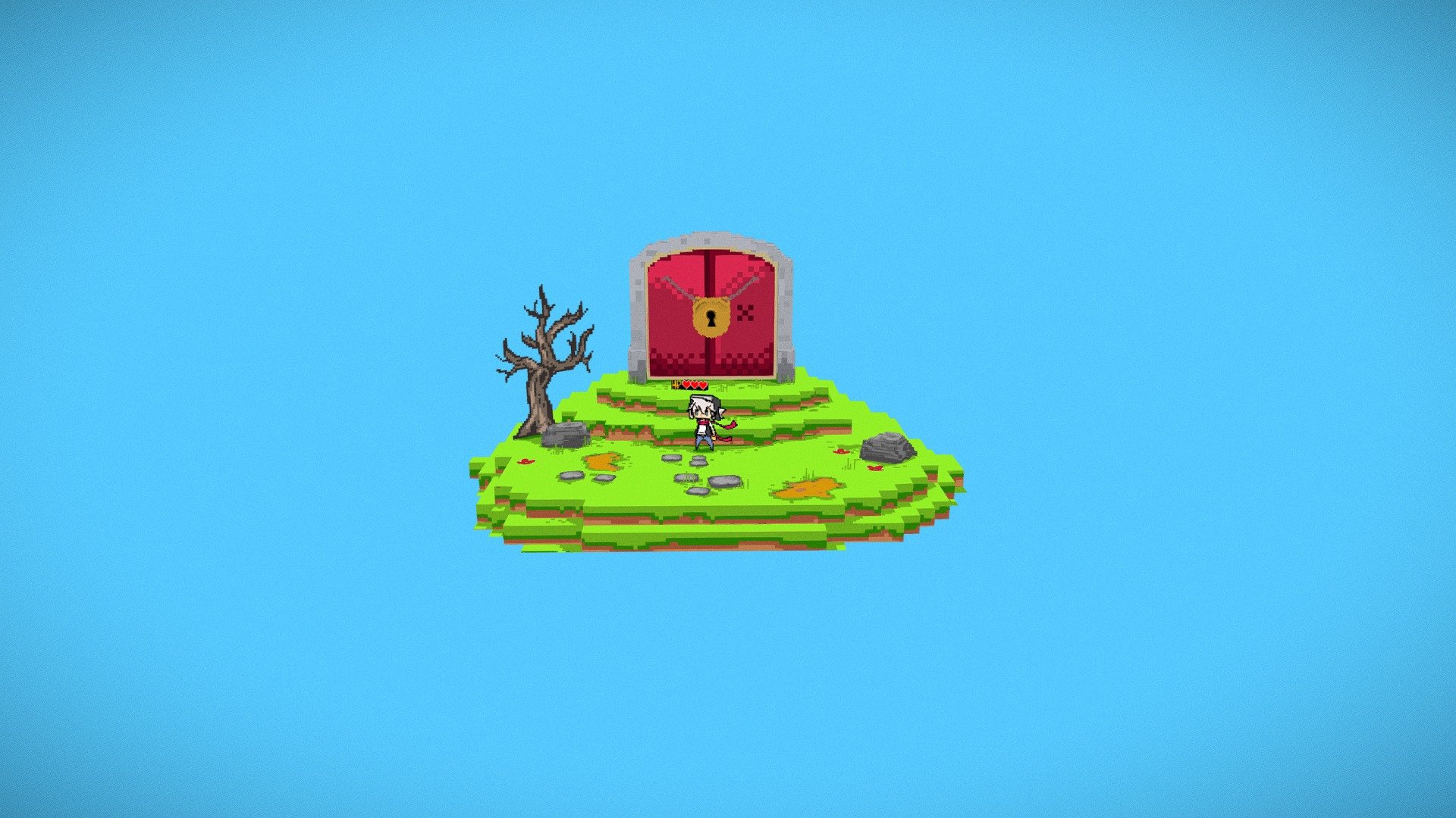 3D pixel island scene - 3D model by Tim Lemmer (@Peanutbutter666 ...