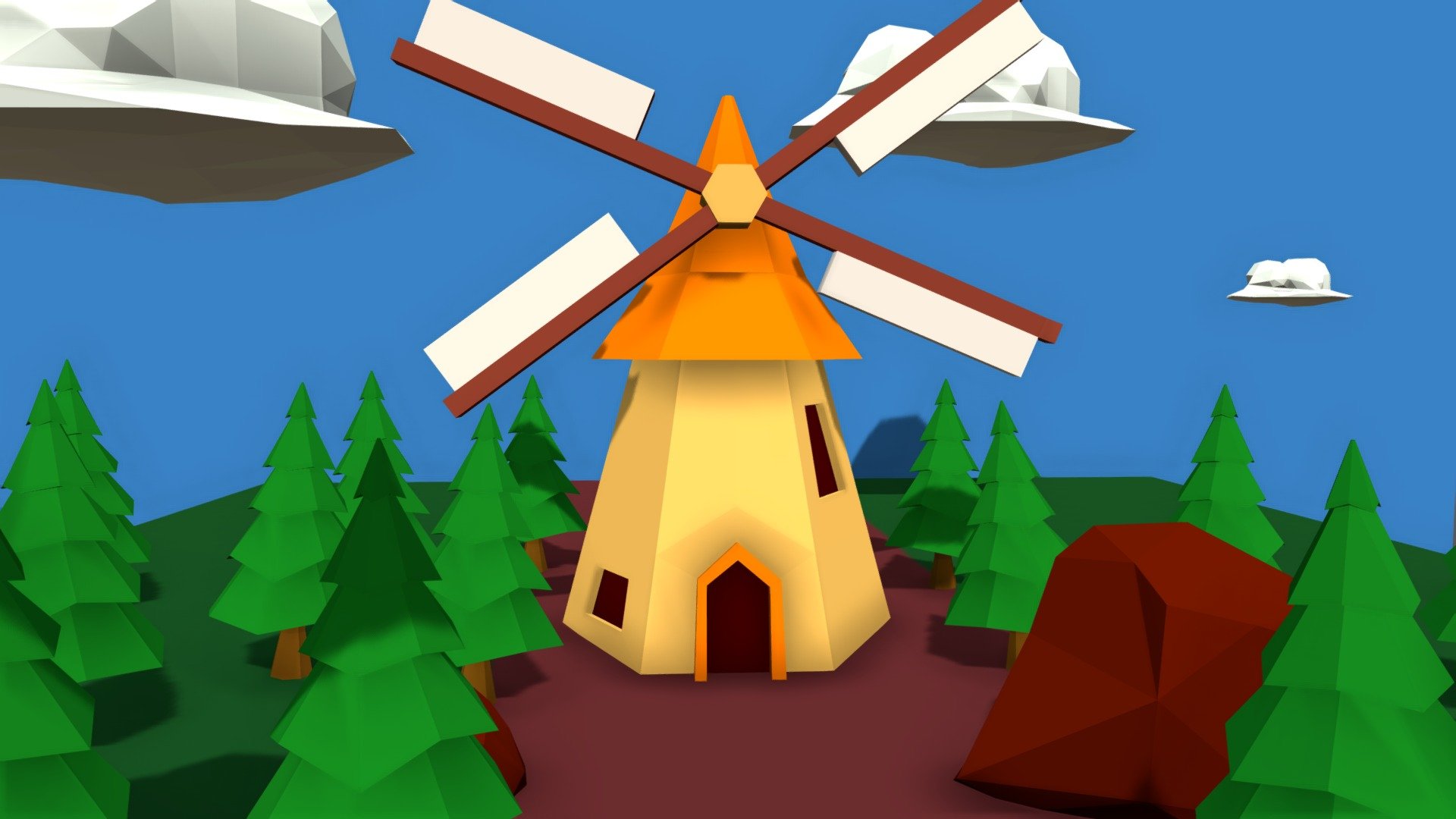 MOLINO Low poly - 3D model by daniel infante (@dinfante6) [10c8954 ...