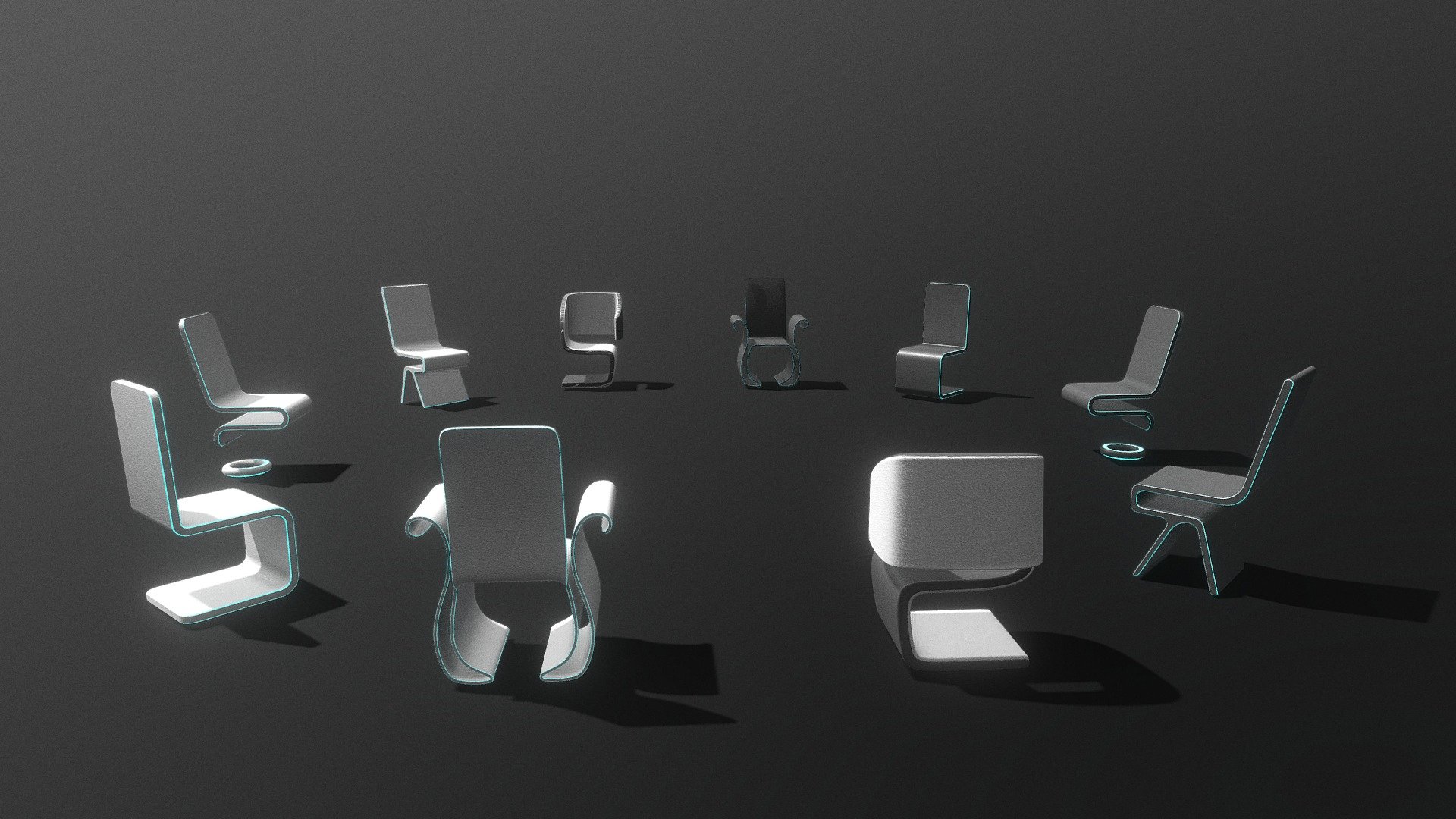 Minimalistic Sci-fi Chairs Free - Download Free 3D model by Nicholas-3D ...