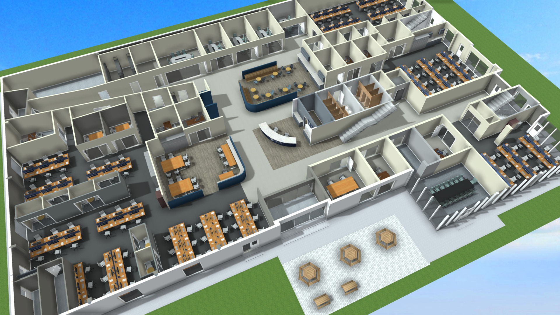 Large Office-Ground Floor Layout - 3D model by Virtual Teic (@dyb ...