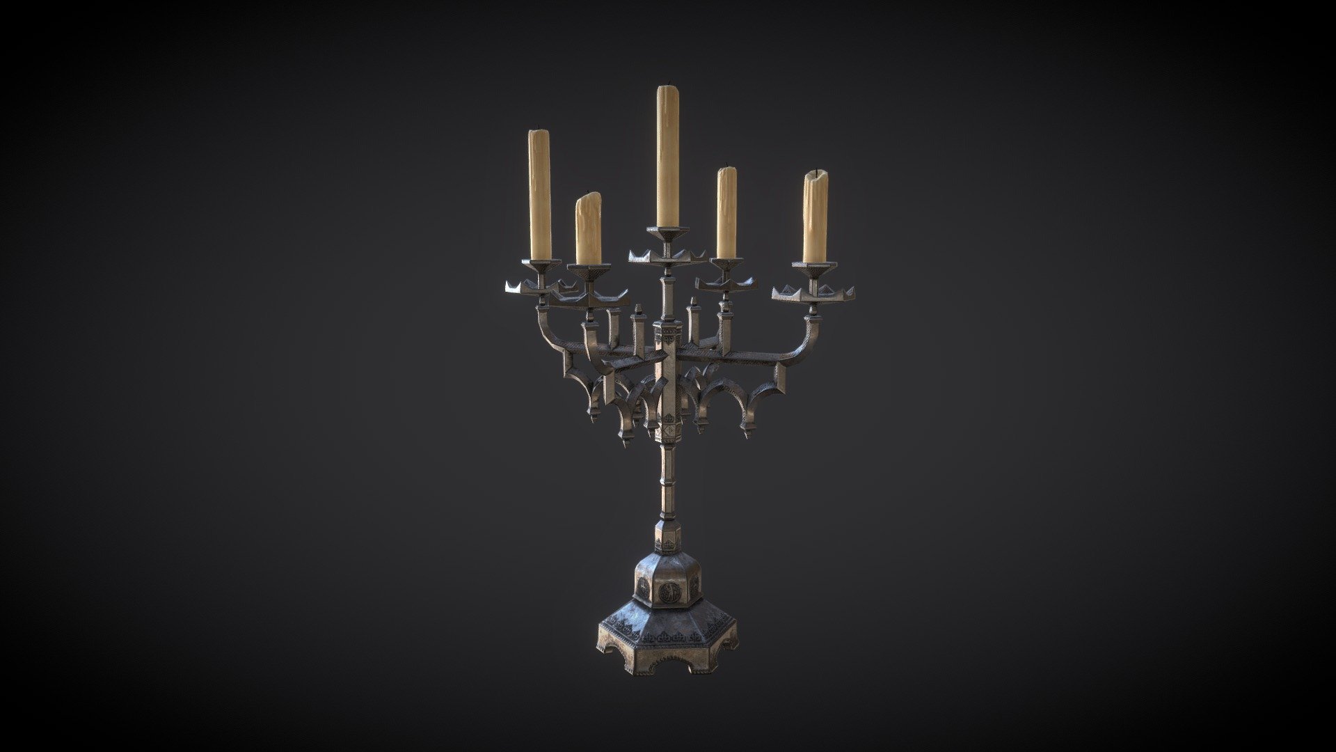 Ornamental Silver Candlestick - 3D model by Mamo3D [10df6d4] - Sketchfab