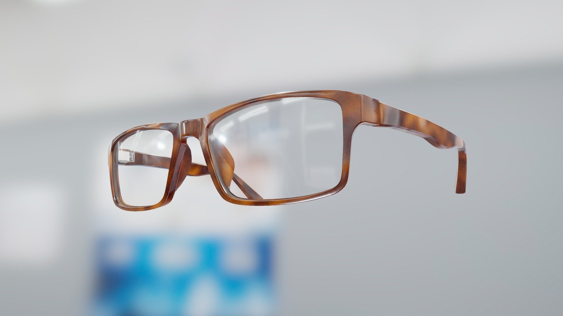 Generic Angular Square Glasses (Brown) - 3D model by VirTry Teams ...