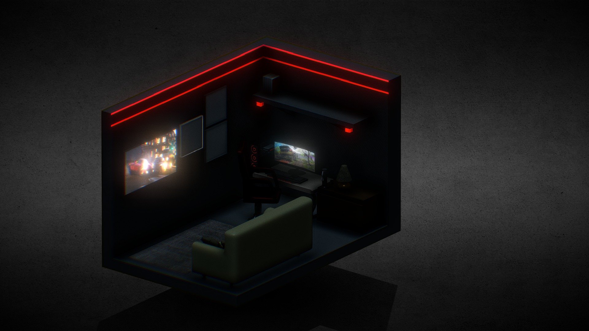 GAMING ROOM - Download Free 3D model by iftikharsol765 [10f3bfe ...