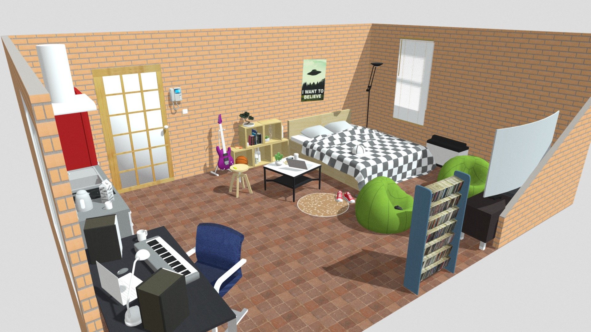 Studio apartment (Hoba flat) 22.09.2023 - 3D model by bezraam [10f3c3d ...