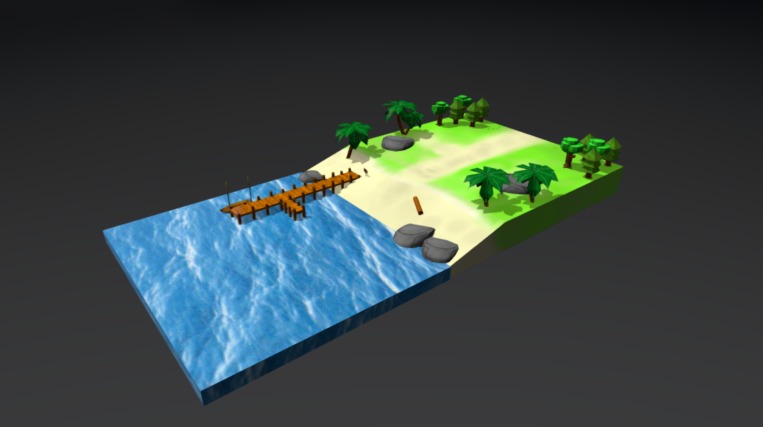 Beach Low Poly - 3D model by kishi [10f6b44] - Sketchfab