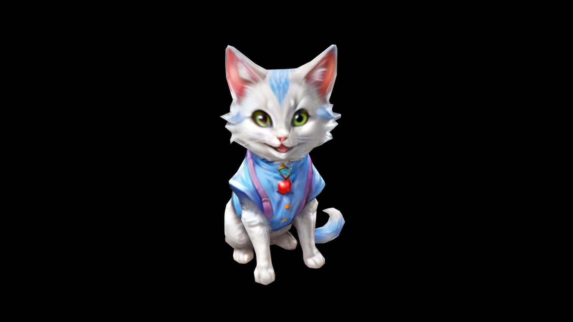 The adorable cat, named Daisy, who is white with - Download Free 3D ...