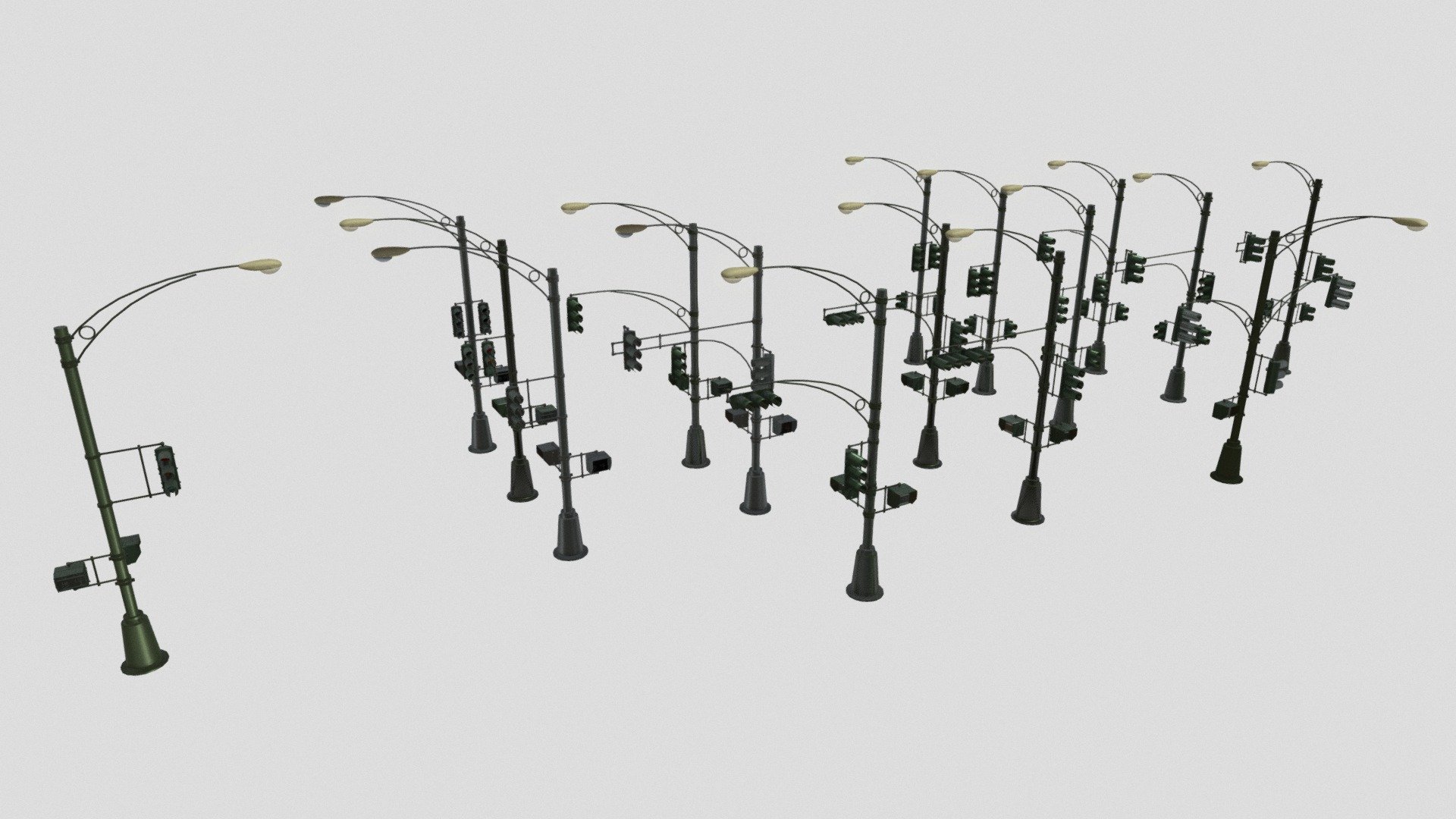 Vintage Shanghai Chinese Traffic Signals - Download Free 3D model by ...