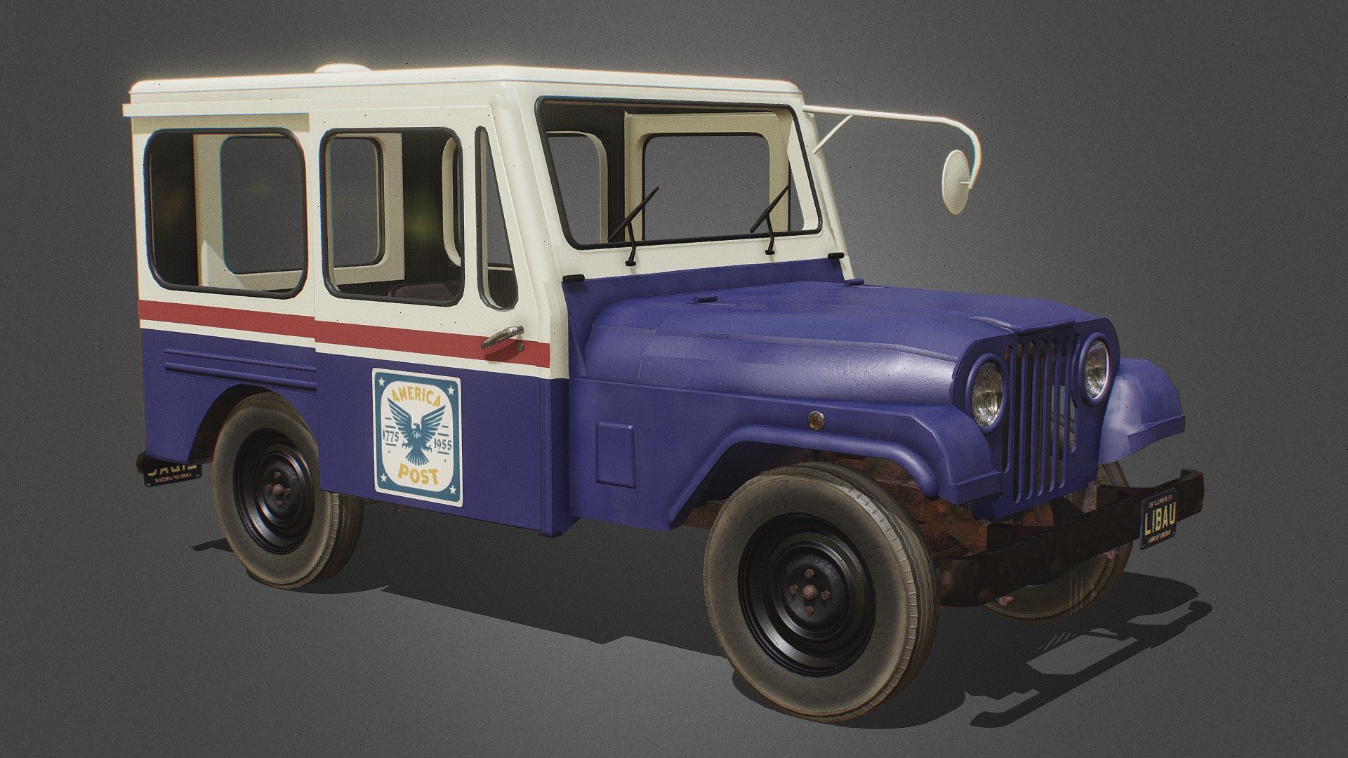 1950s American Postal van (based on Jeep) - Buy Royalty Free 3D model ...