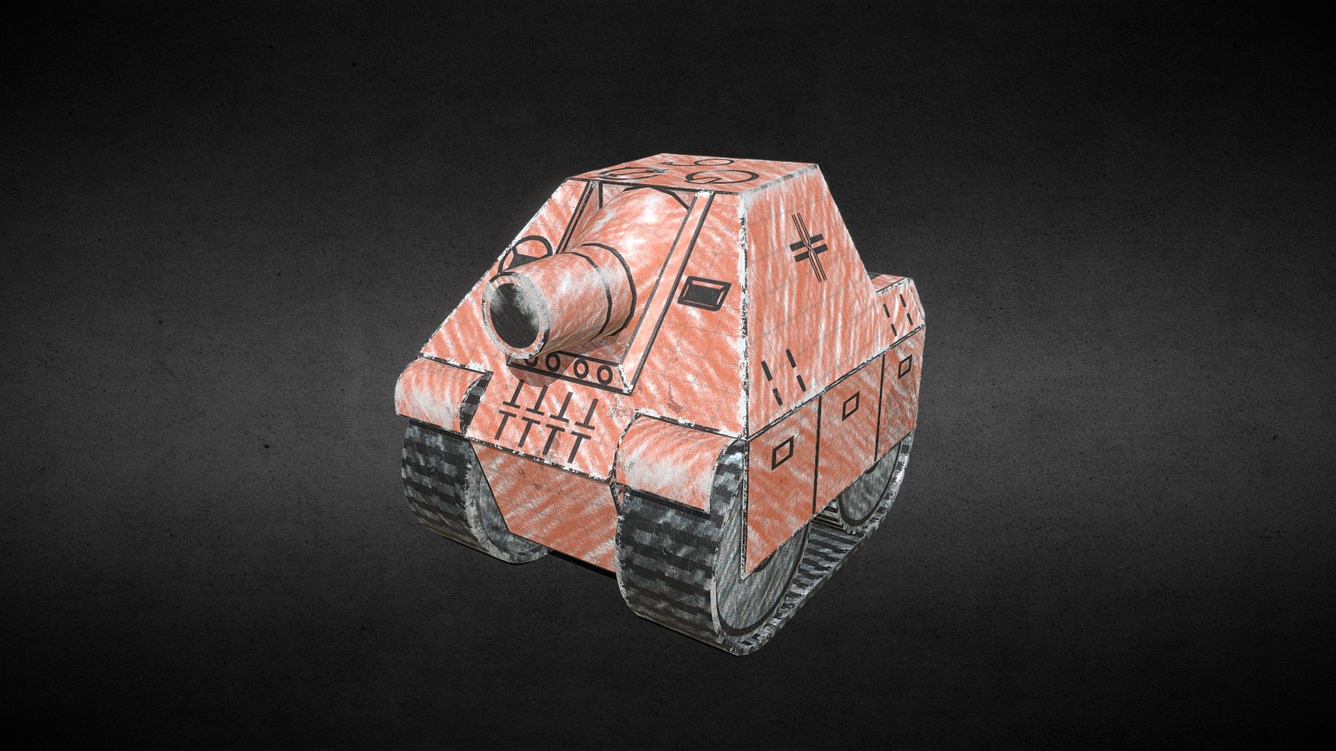 Paper Tank Red - 3D model by FanFanya [1101eb2] - Sketchfab