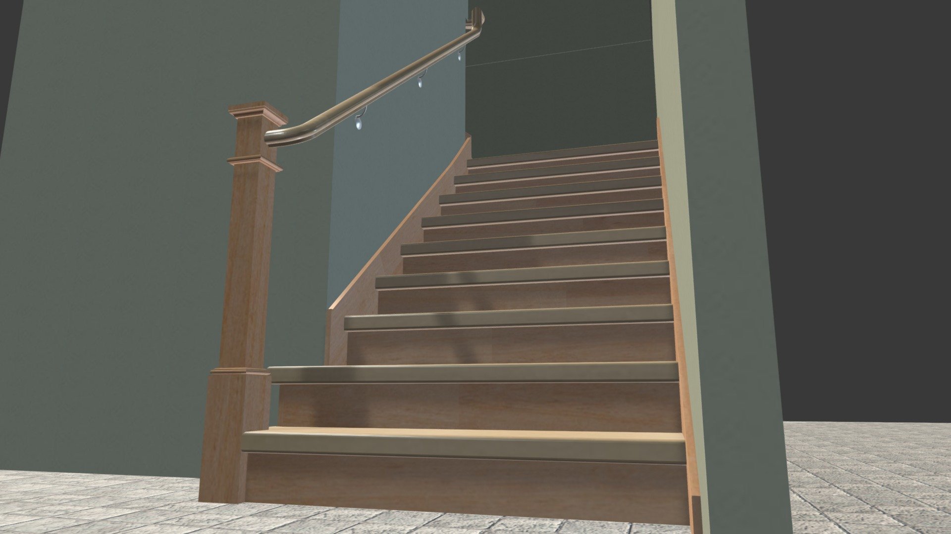 Continuous Wall Handrail - 3D model by 3D Software for Stair Design and ...
