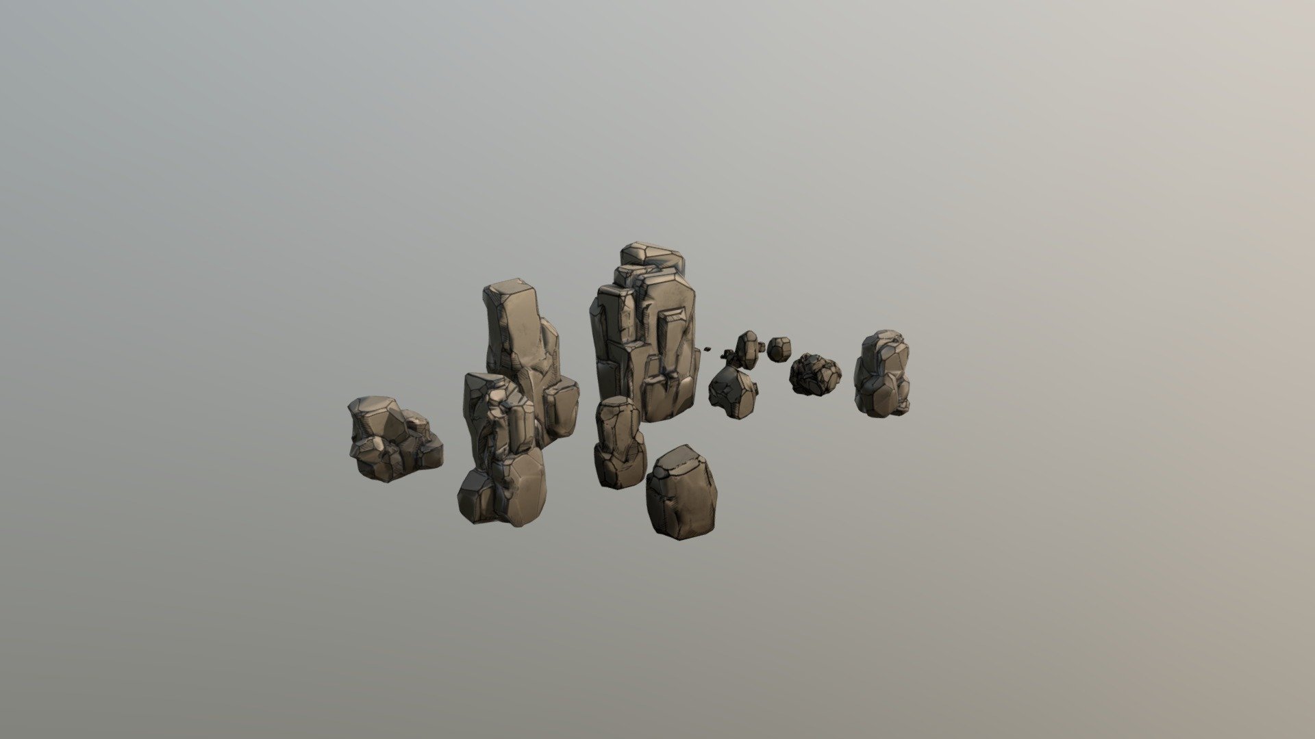 Borderlands Style Rock - 3D model by kitsurione [110ce3a] - Sketchfab