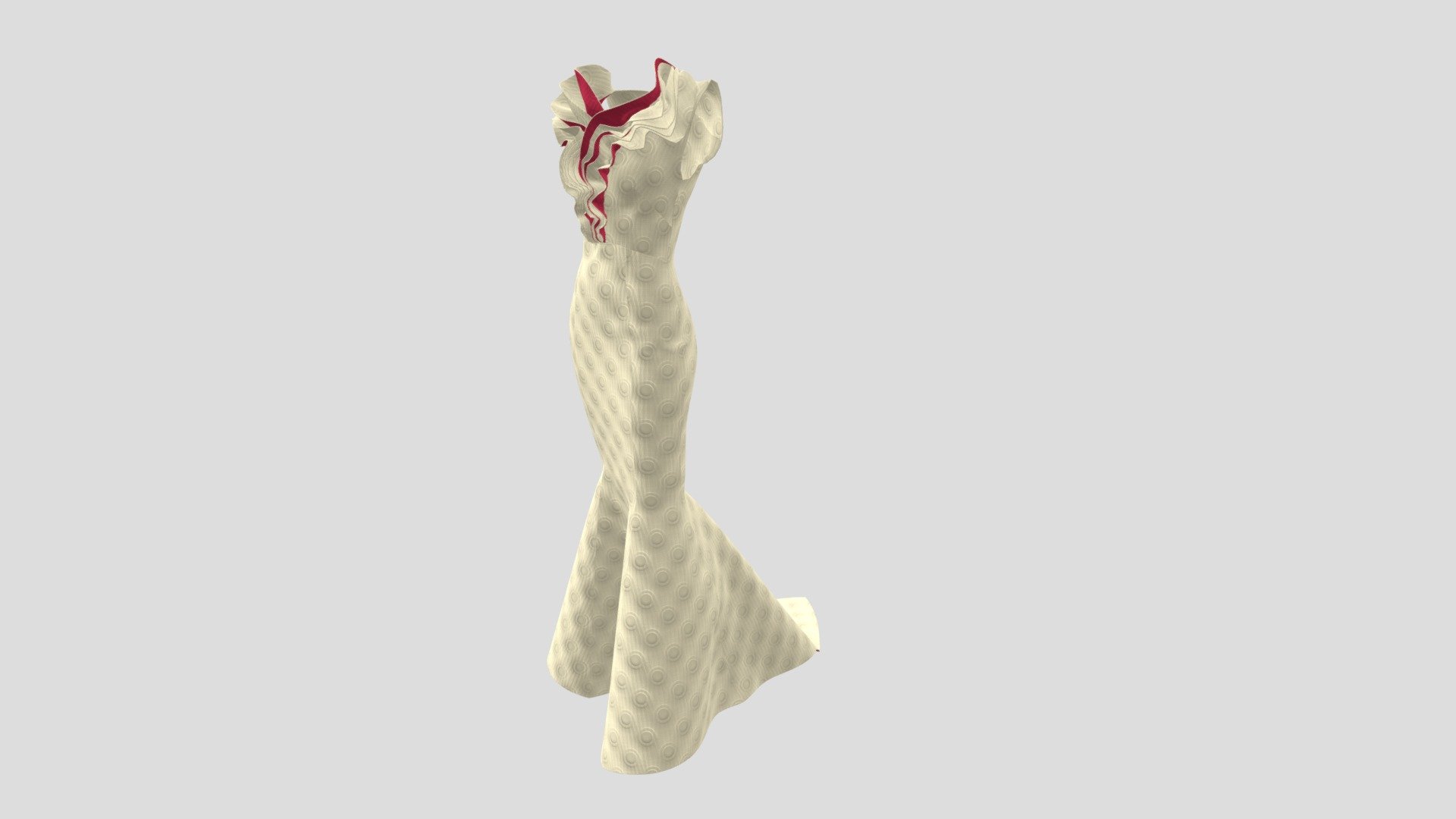 Long dress with train - 3D model by Aliya.Morozovskaya [1112cc7 ...