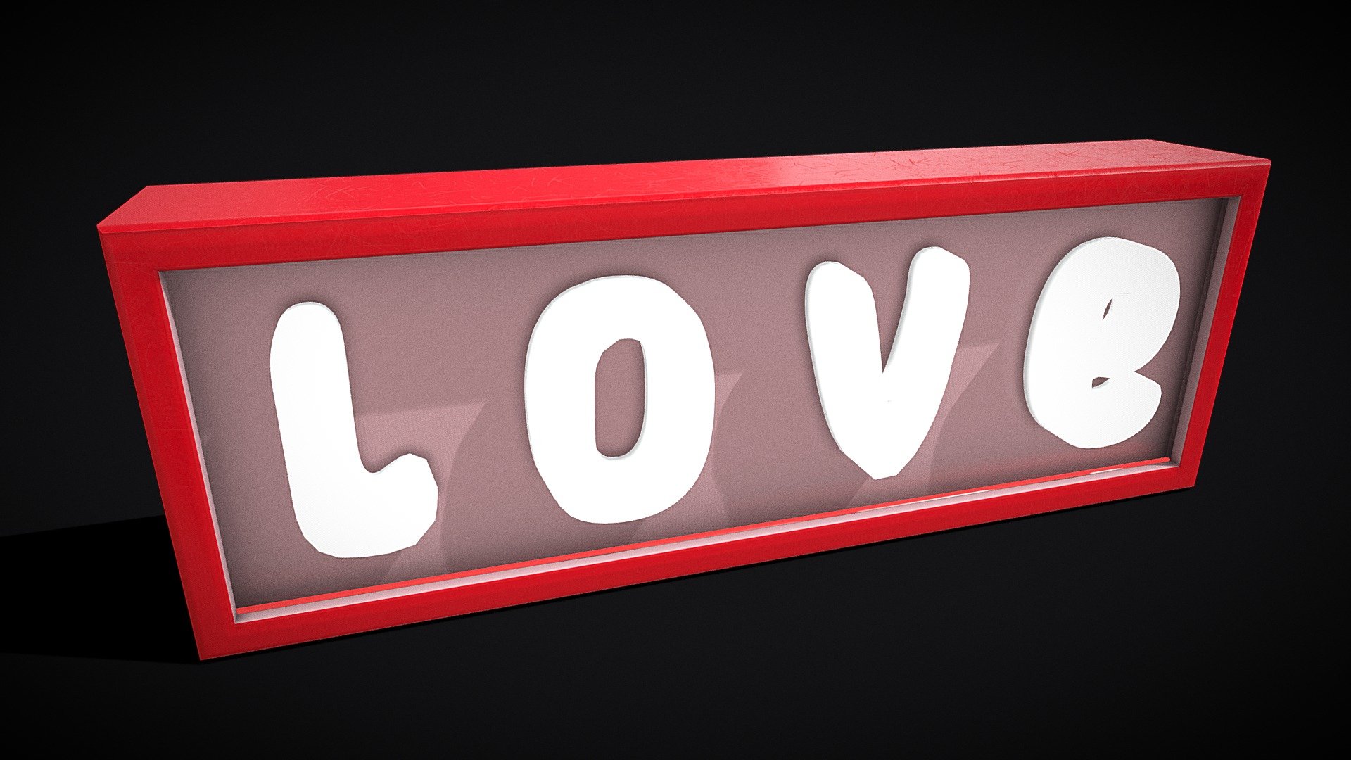 Glowing Wooden Love Sign - Buy Royalty Free 3D model by ...
