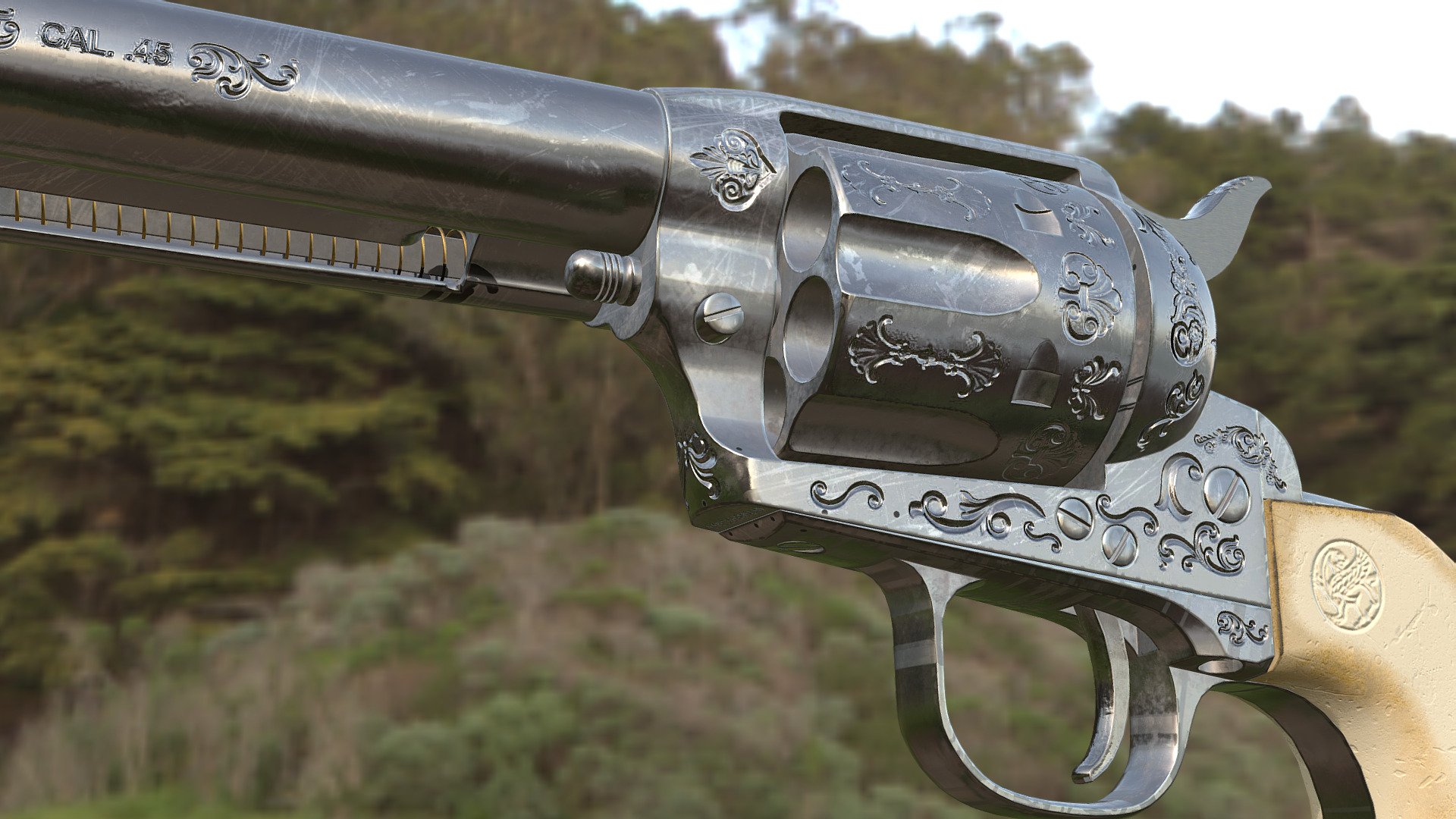 Gamblers Colt 45 Steel Decals and Ivory - 3D model by Bytefactory3D ...