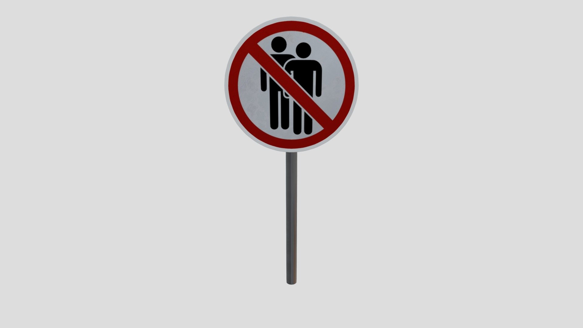 No-Human entry Road Sign - 3D model by mrkamyar [111e726] - Sketchfab