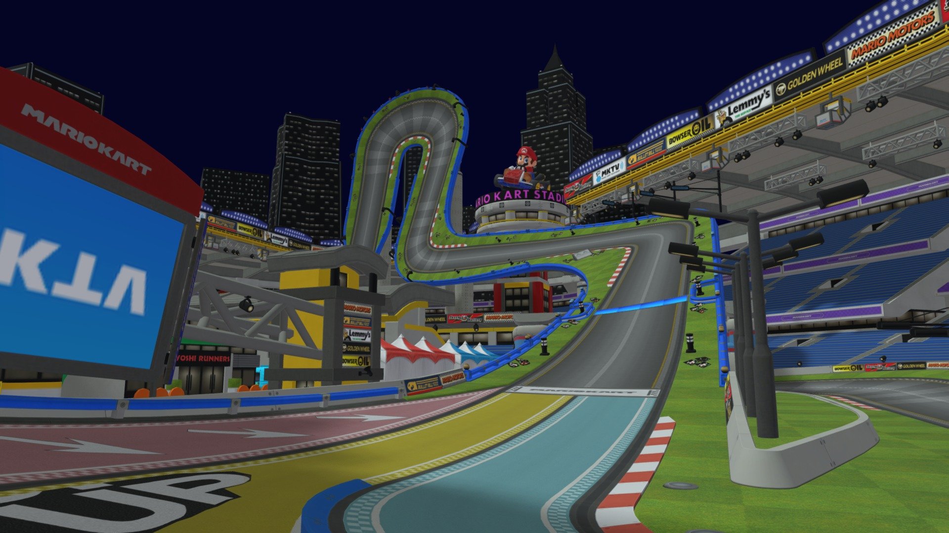 Mario Kart Stadium (In Night!) - Download Free 3D model by Polygonal_64 ...