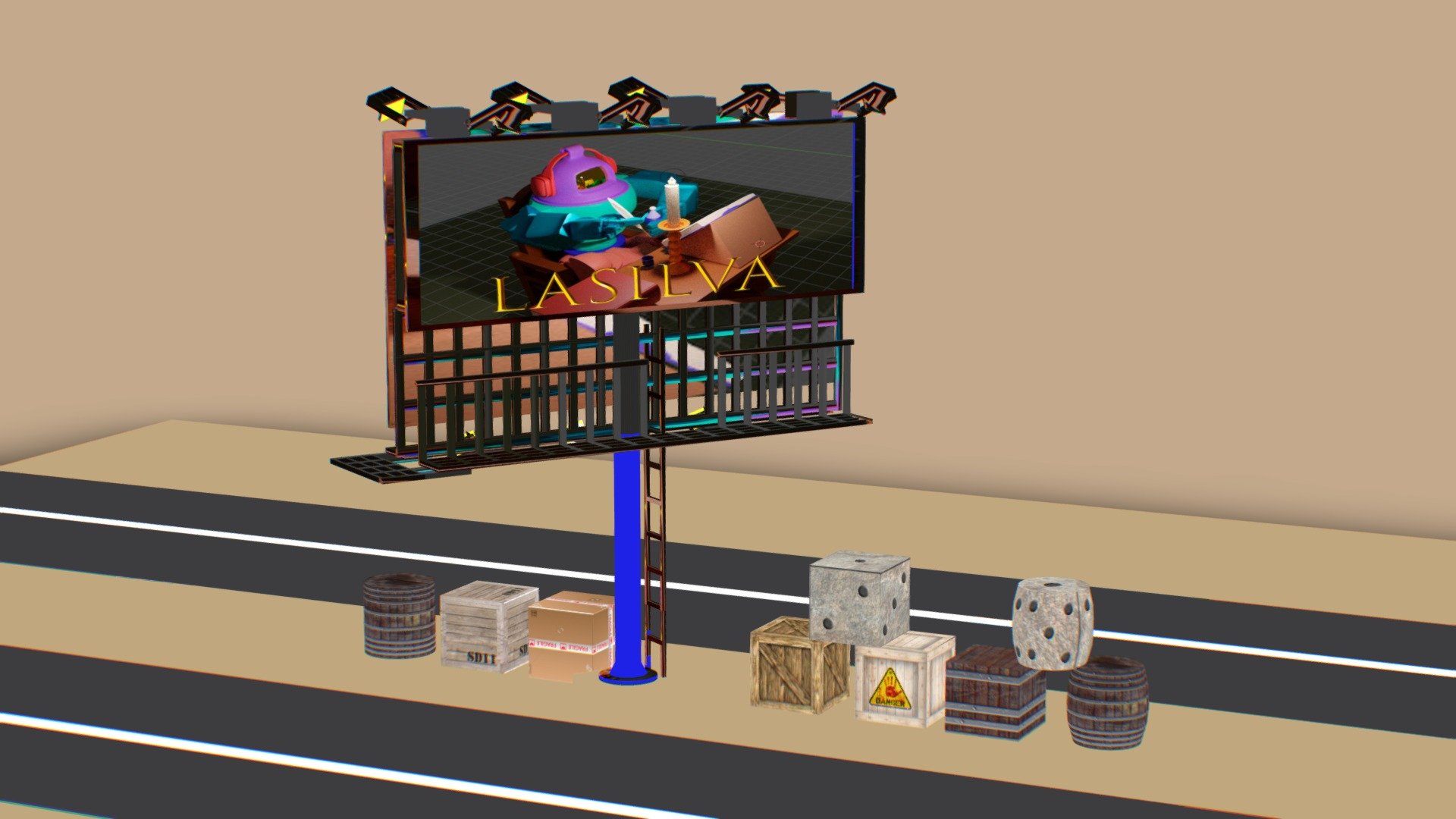 Billboard double face - highways - 3D model by andre.ldeaesilva ...