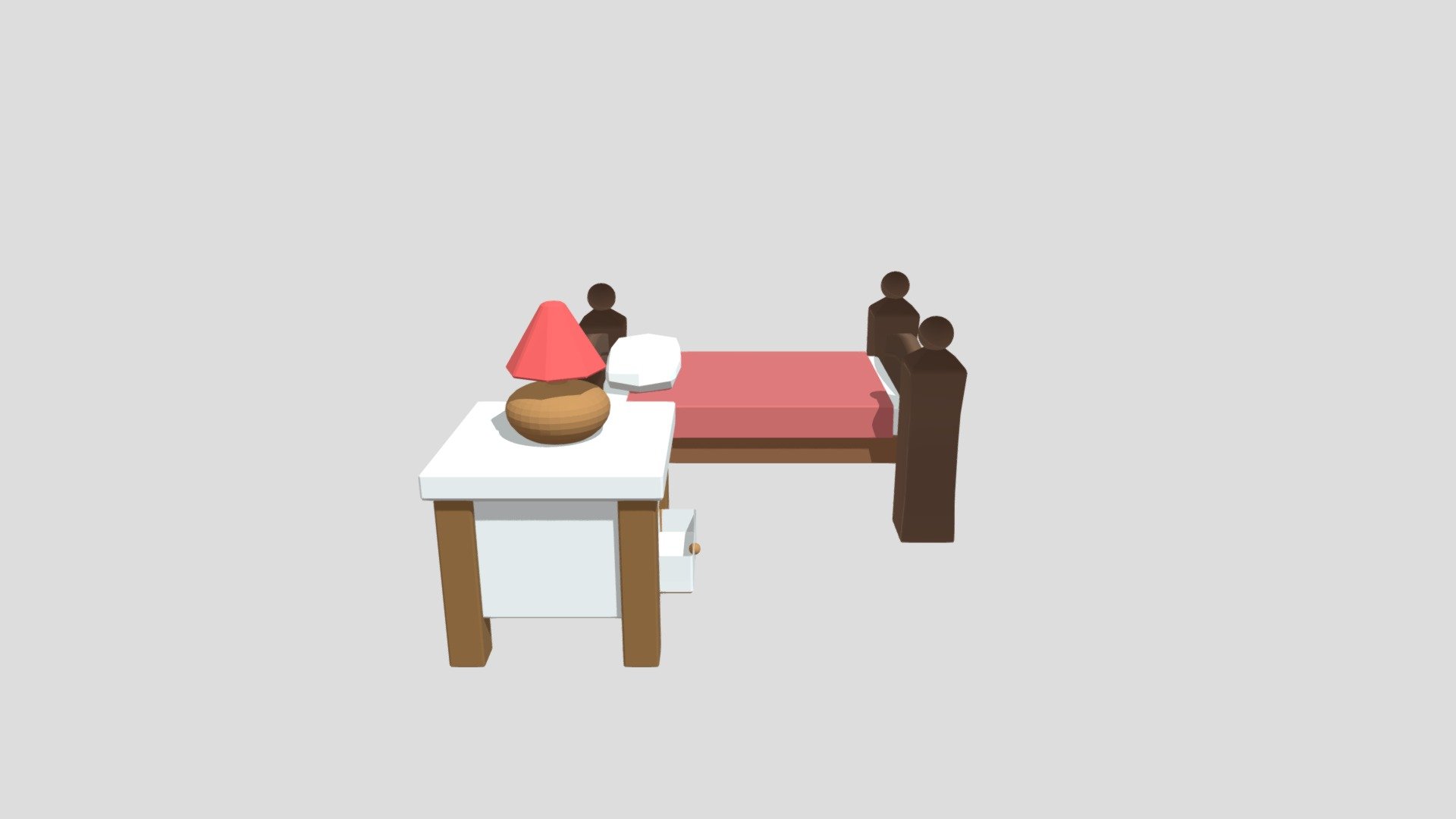 Bed Low Poly - 3D model by Fenitek [1124761] - Sketchfab