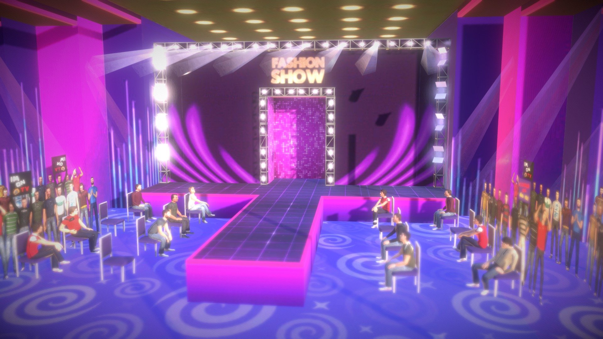 Fashion Ramp Interior Crowded Animated Unity 3D - Buy Royalty Free 3D ...