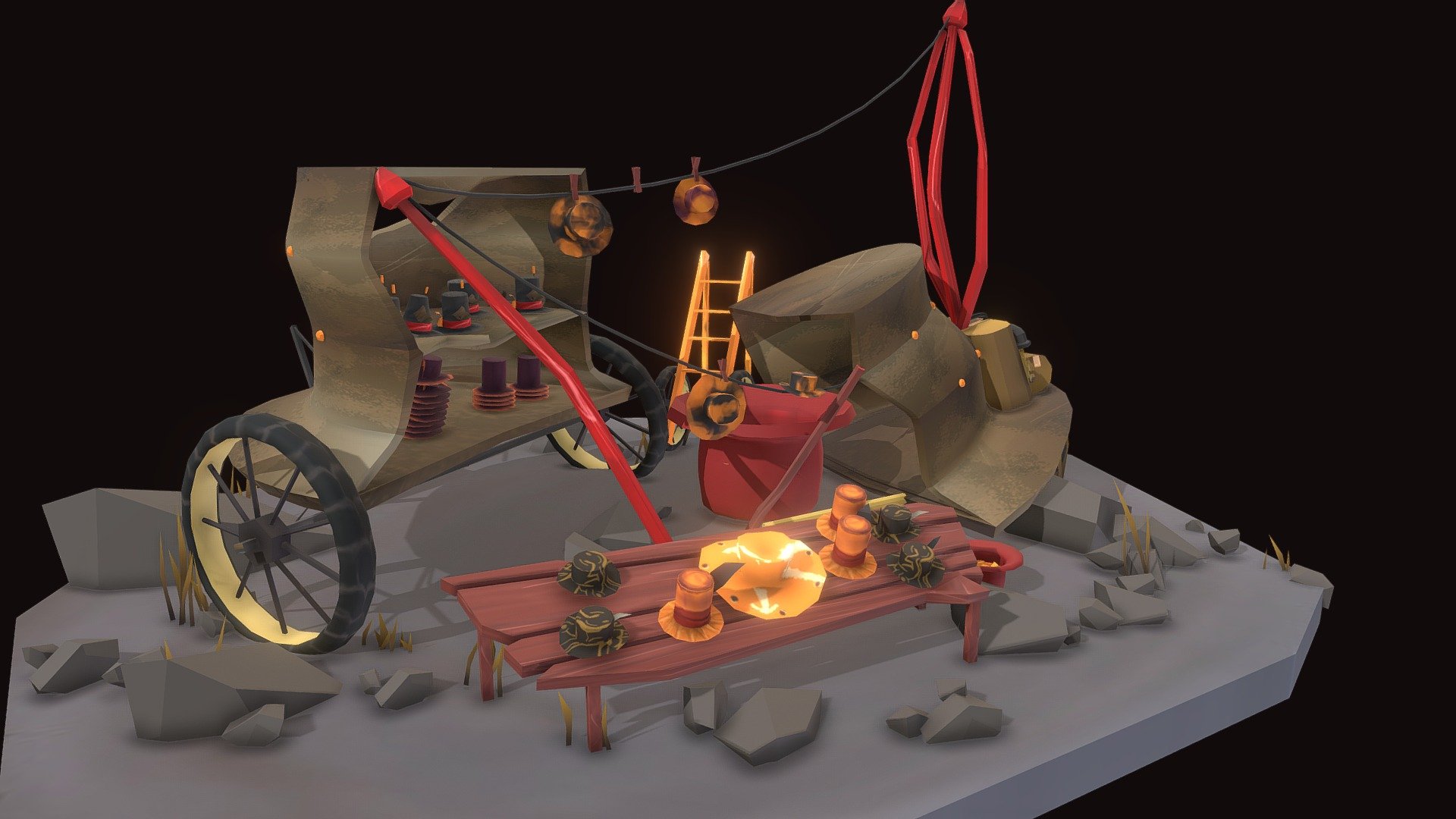 Hat Shop - 3D model by Trisha_Gupta [1133f20] - Sketchfab