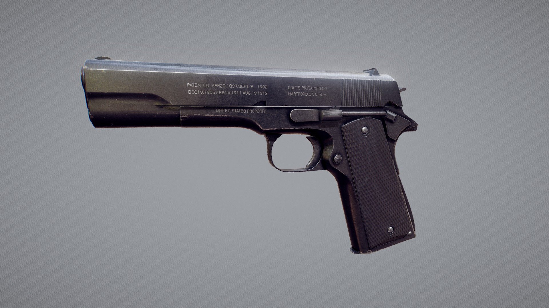Game-ready pistol «M1911» - 3D model by Osmarkkk [113bf5e] - Sketchfab