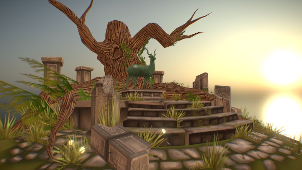 Overgrown Deer Shrine Diorama - 3D model by evepigou [113d6ec] - Sketchfab