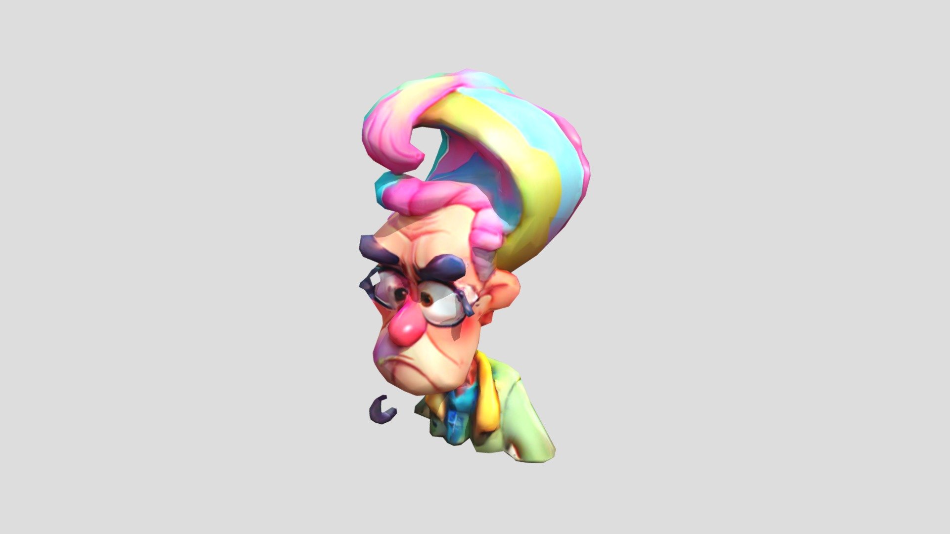 "Playful Pink Nose Head Cartoon Illustration wit - Download Free 3D ...