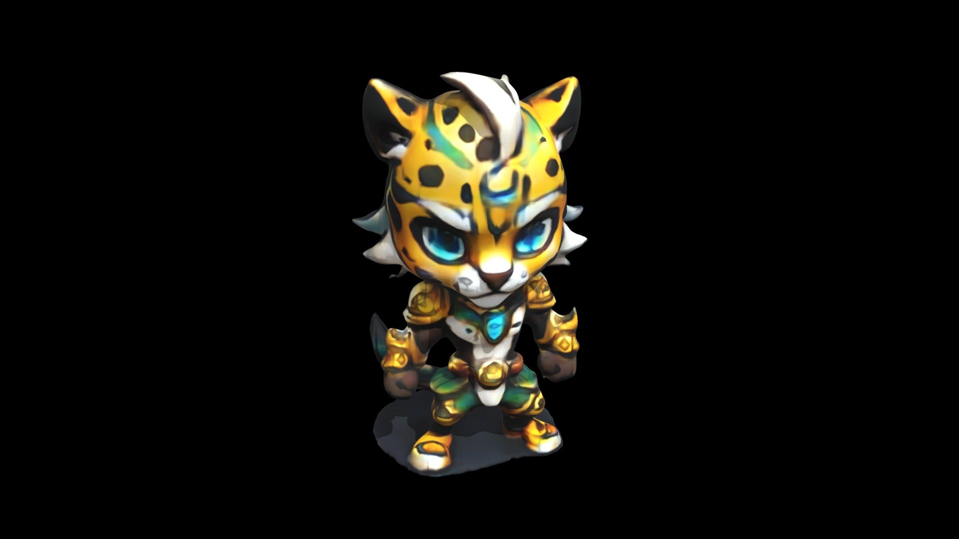 An illustrated cartoon tiger with a knight helme - Download Free 3D ...