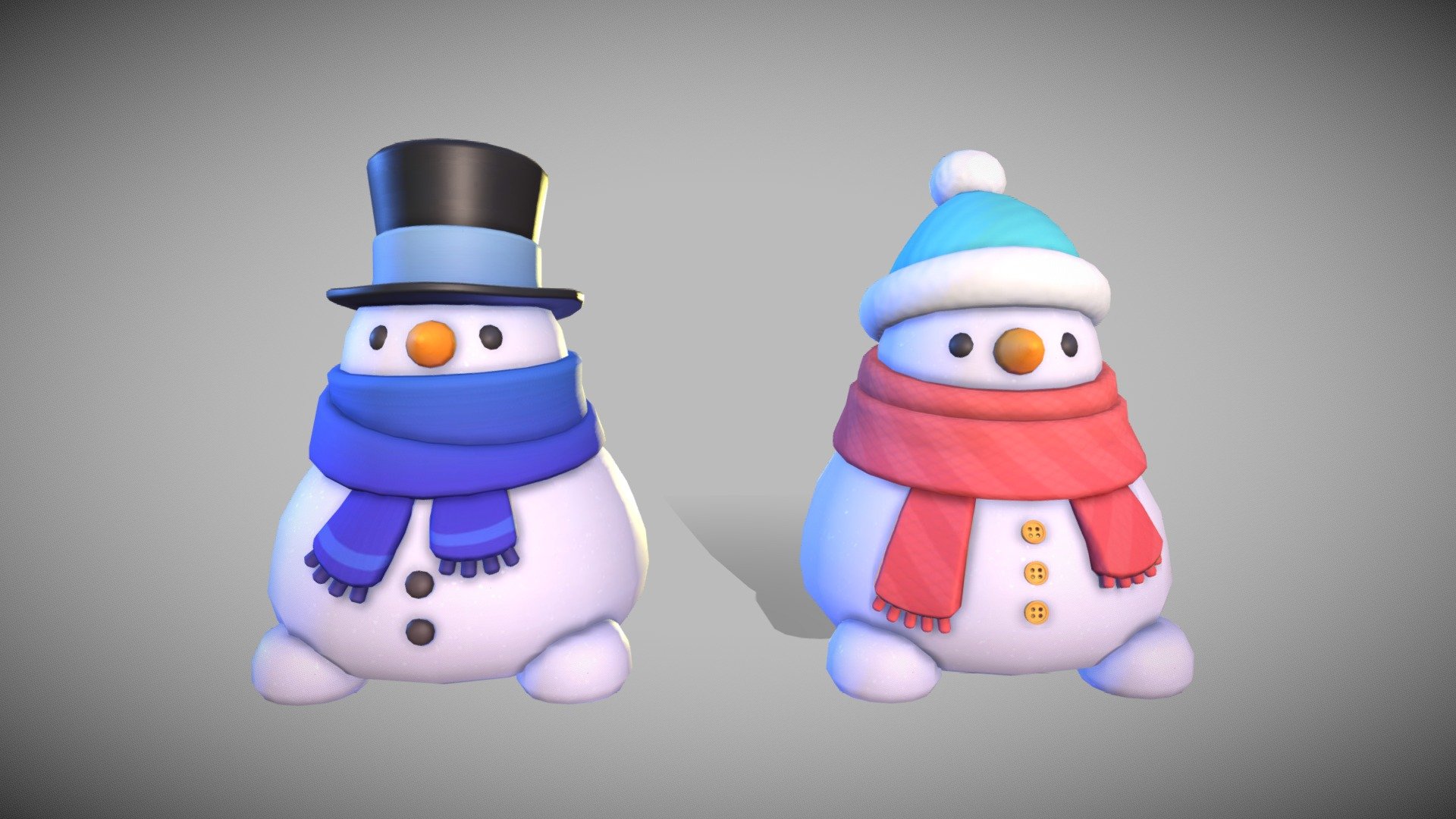 Snowmen - 3D model by NianaRona [114f5be] - Sketchfab
