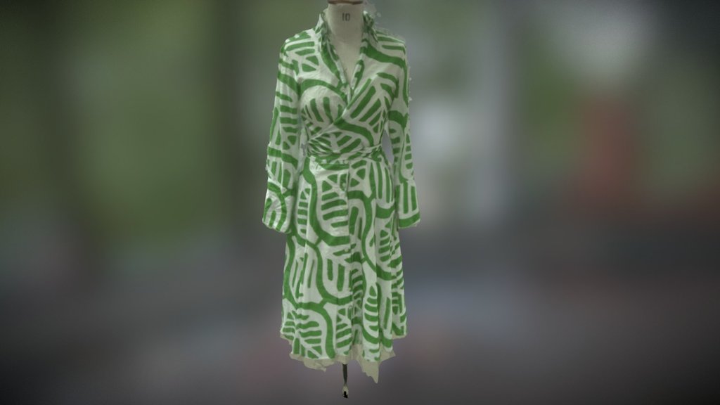 Qiu green dress version 1 - 3D model by kirkbear [1156d59] - Sketchfab