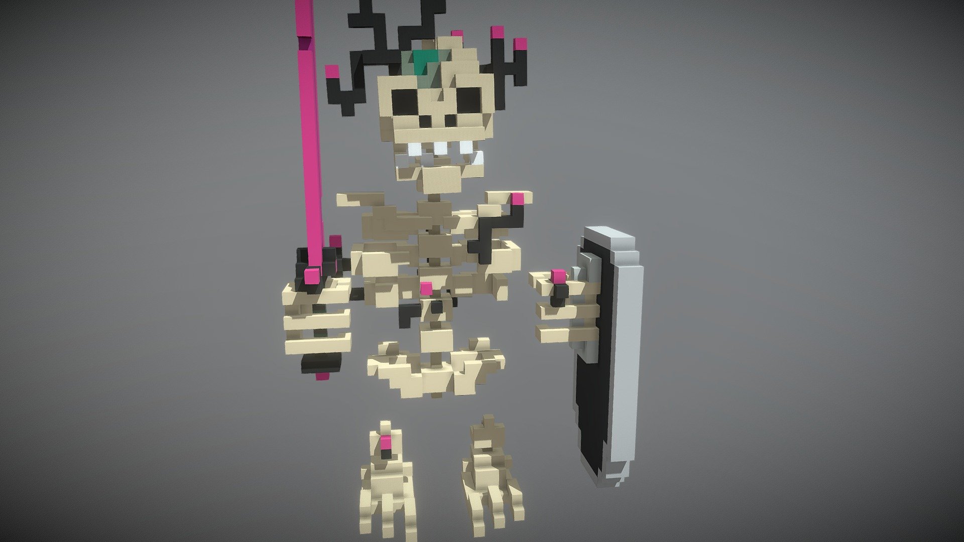 voxel skelly - 3D model by Andras X (@fogainak) [1168c63] - Sketchfab